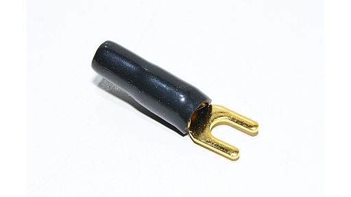 4-6mm² insulated black gold plated fork crimp connector for M5 screw *new*