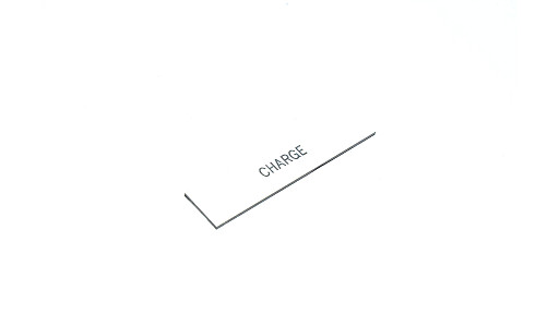 Legend plate, white, 60,5x22,5mm rectangular, "CHARGE"