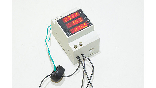 DIN rail multi-function digital meter D52-2048, 80-300VAC, W, VA, cos φ ...