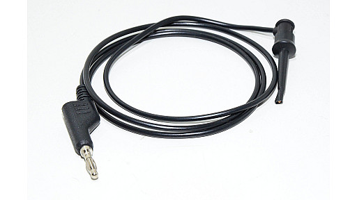 4mm banana plug, stackable - small spring loaded test hook, black, 1m ...