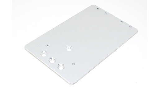 Aluminium switch panel 115x188x4mm with 4x countersink 7mm and 6x M5 holes