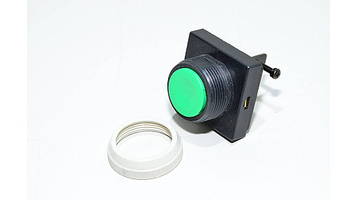 SMC VM-33CB operator head, green flush pushbutton with mounting ring (for VZM500 series ...