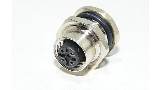 M12 panel mount A-coded 5-pin female rear mounting metal sensor ...