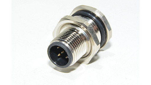 M12 panel mount A-coded 5-pin male rear mounting metal sensor connector ...