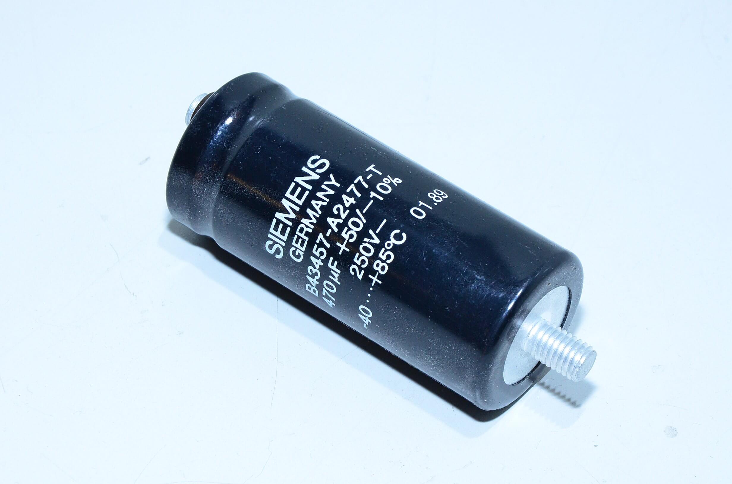 470µF 250VDC 85°C Siemens B43457-A2477-T aluminium electrolytic ...