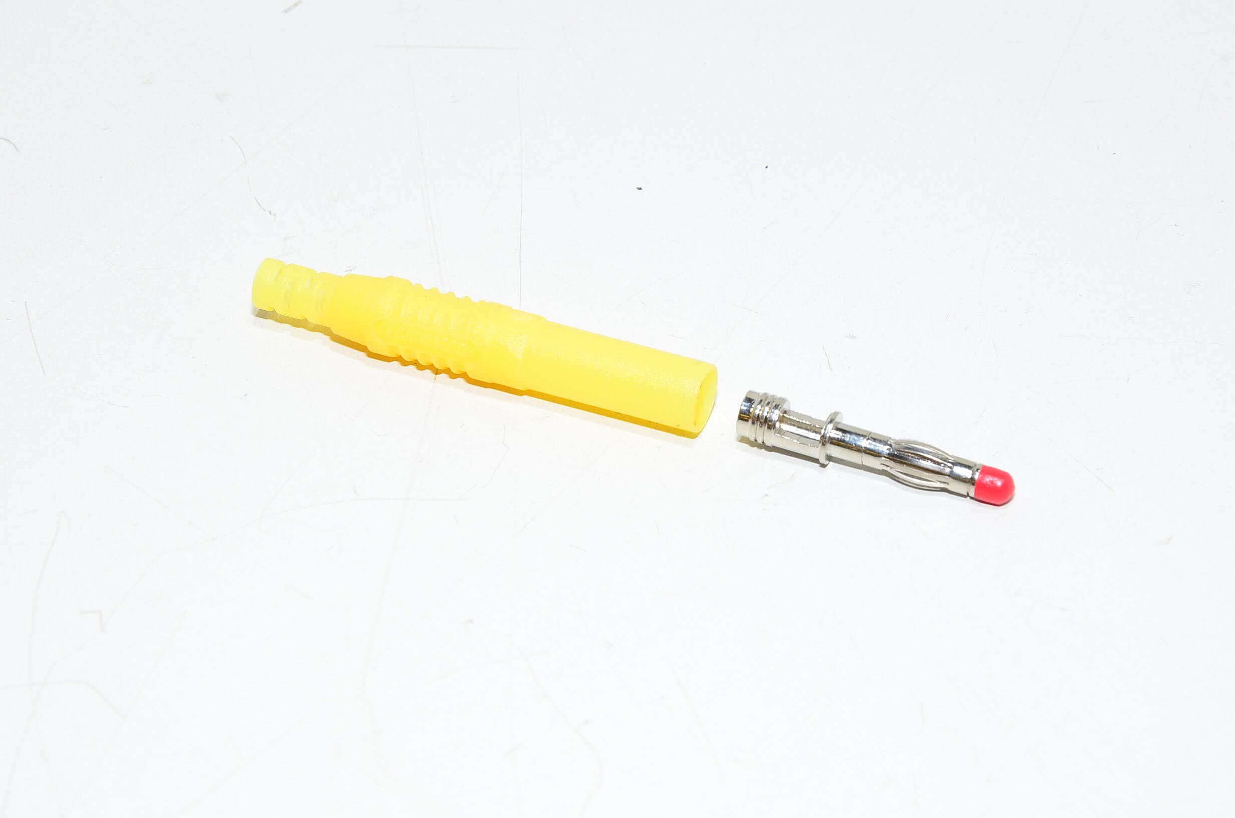 4mm yellow male safety banana plug, straight, solder type, non ...