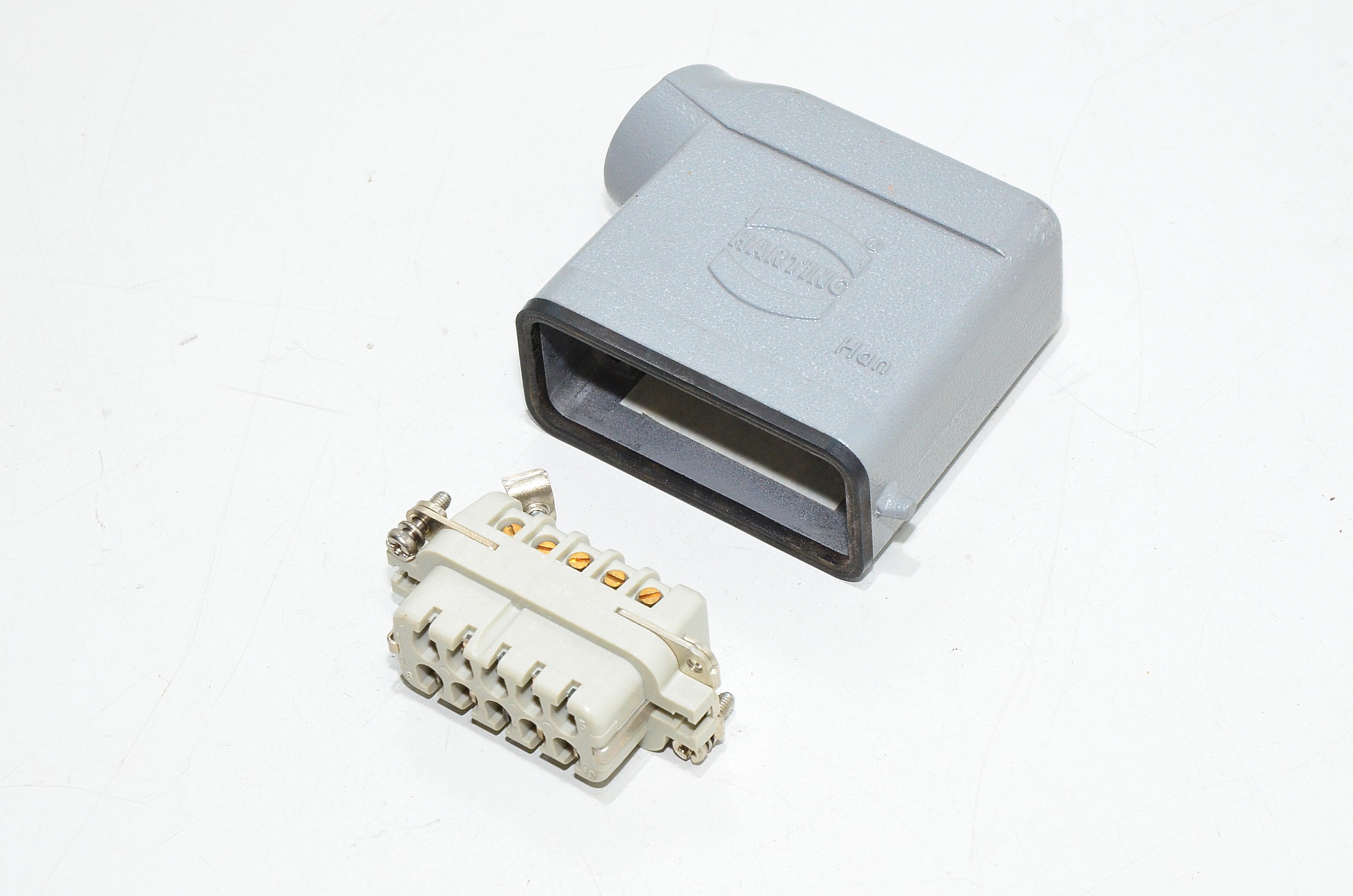 Harting heavy duty power Han 10A-F 16A female connector with Han 10A-gs ...