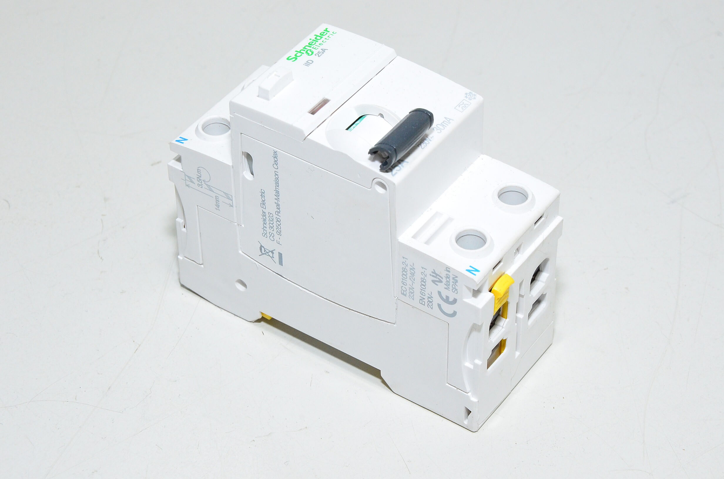 Schneider Electric residual current circuit breaker Acti 9 iID 2P 25A 30mA
