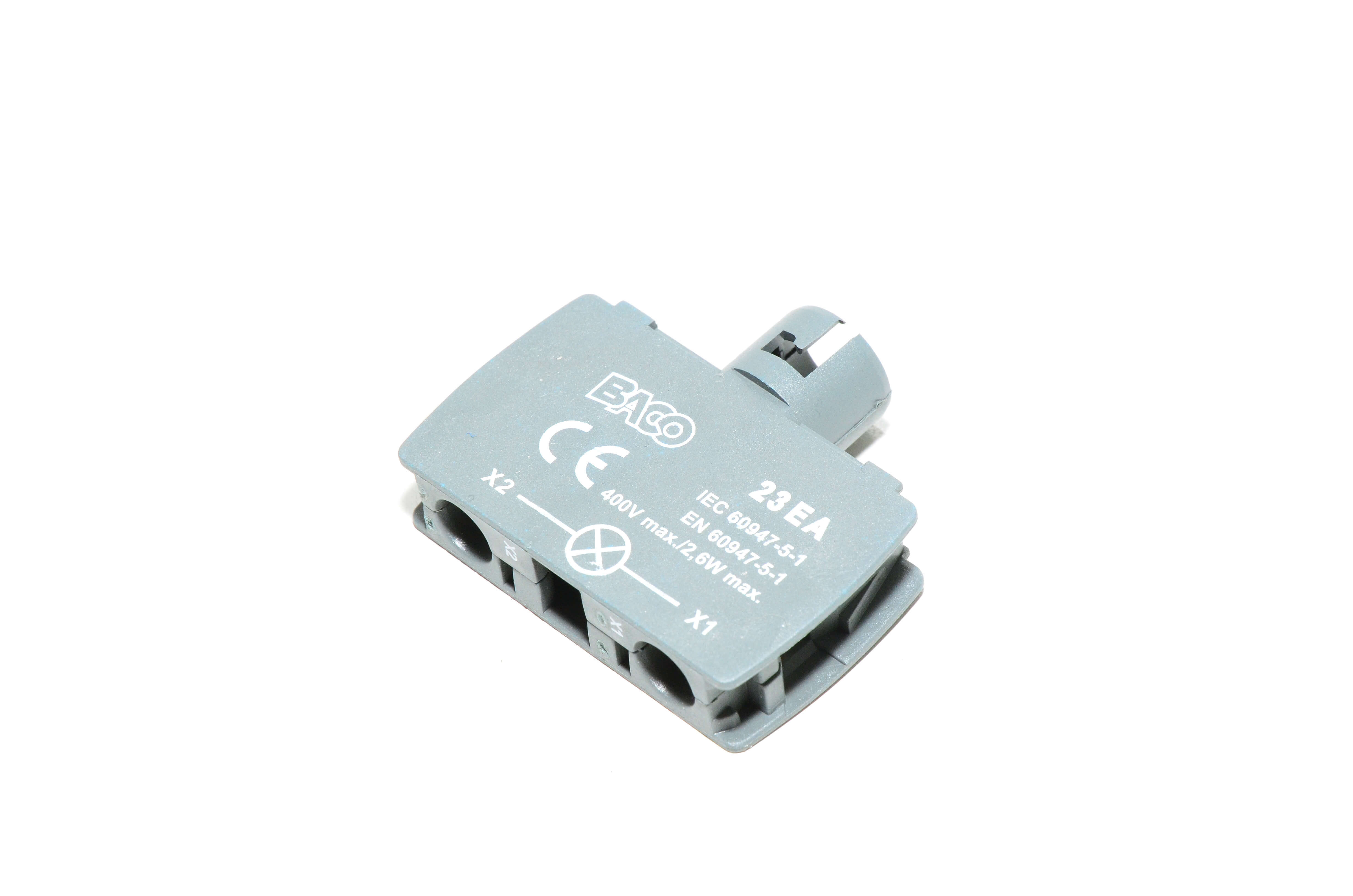 Baco 22mm diameter Auxibloc Plus series 23EA lamp module with BA9S lamp ...