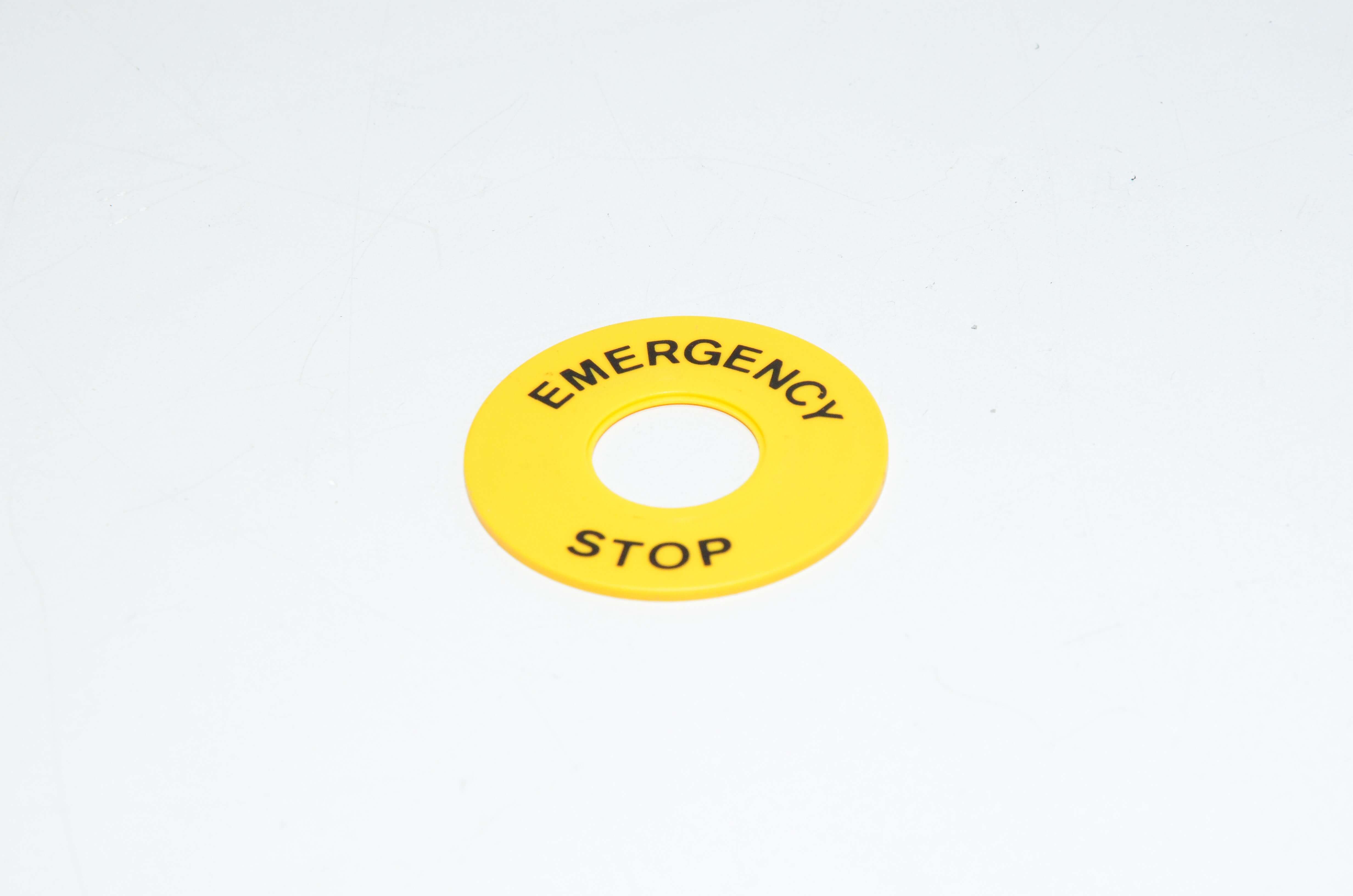 Legend plate, yellow, 43mm round, for 16mm switches / indicator lights ...