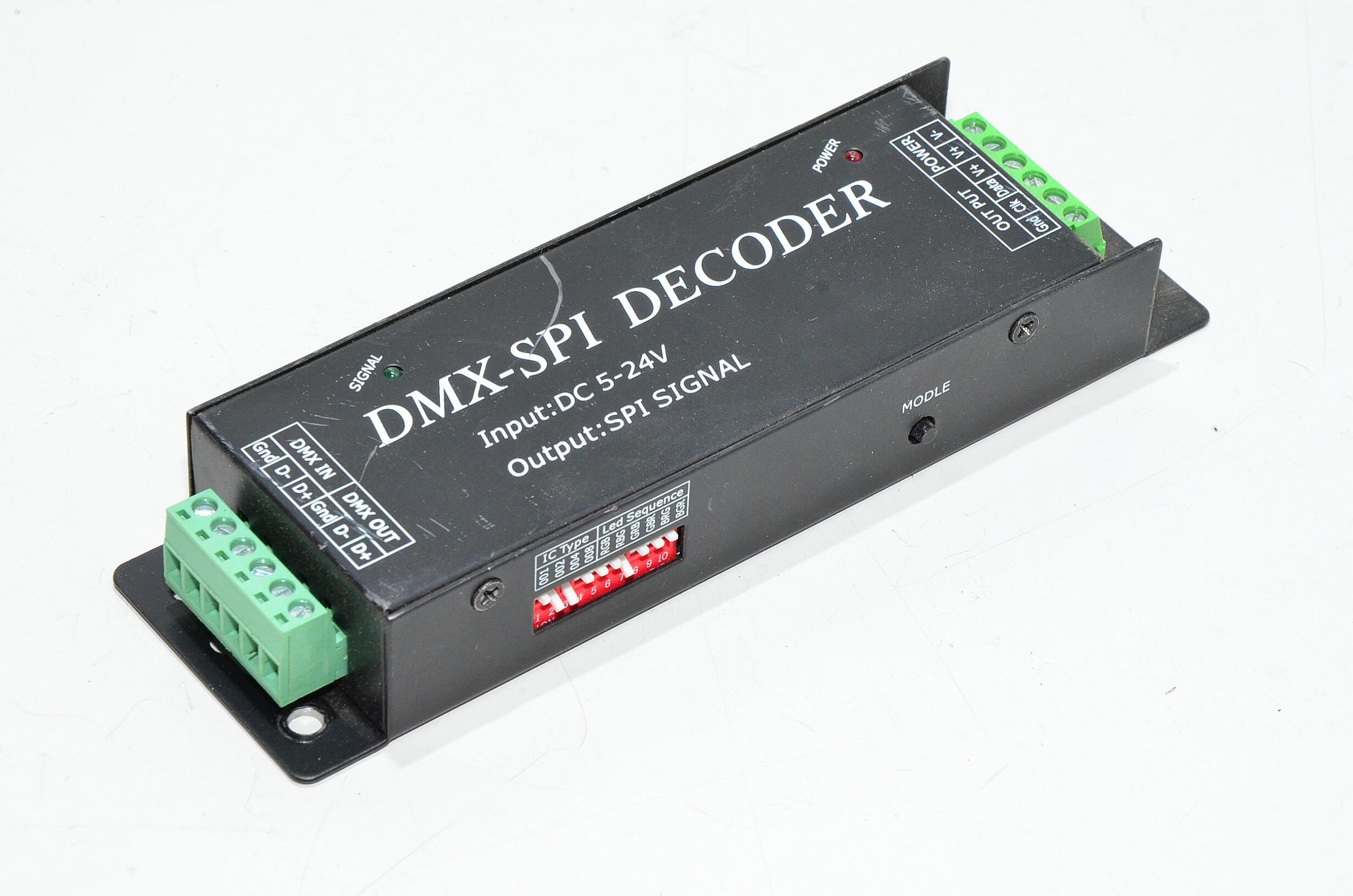 5-24VDC DMX-SPI decoder for intelligent adressable LED lighting systems
