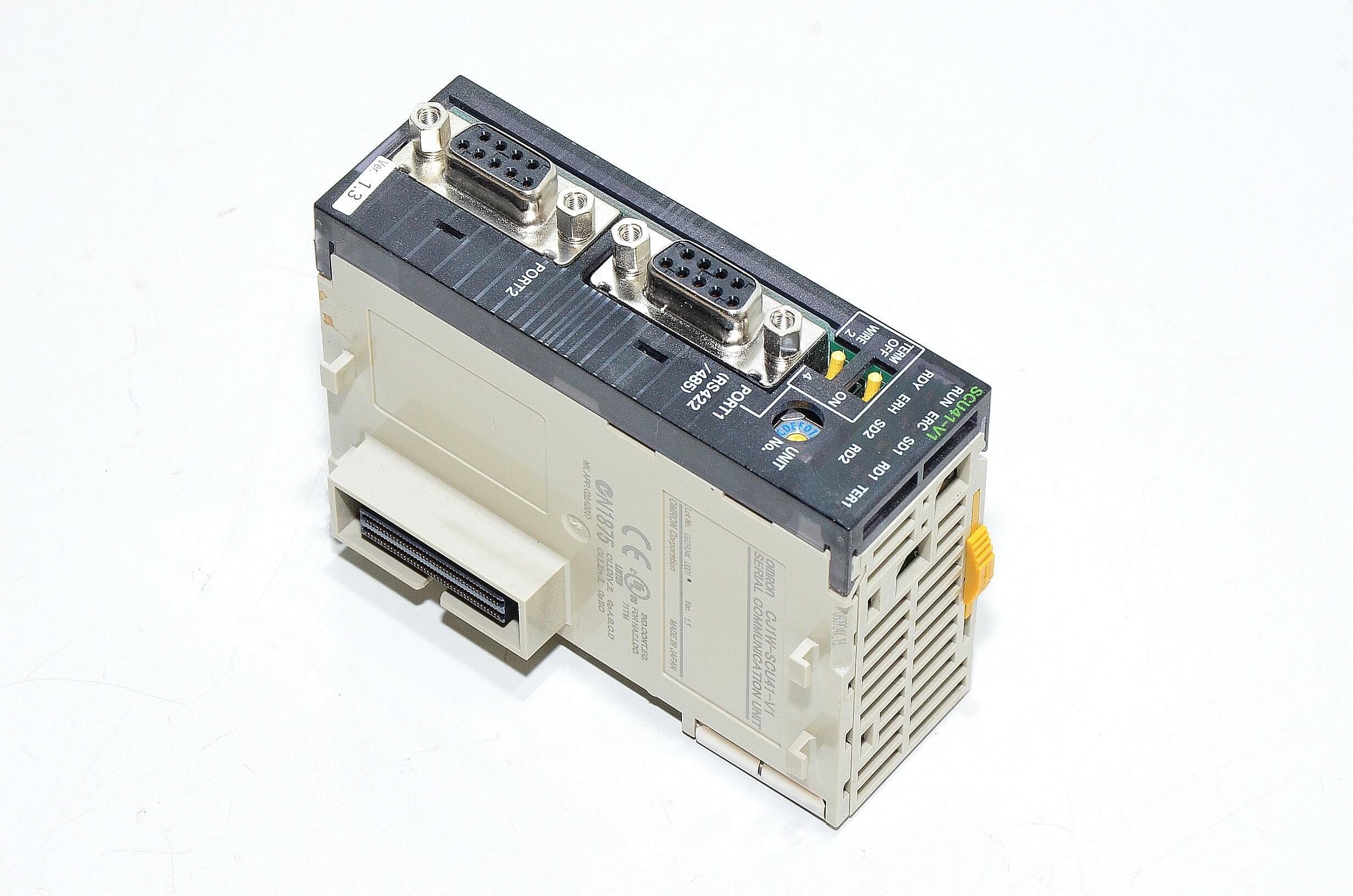 Omron CJ1W-SCU41-V1 V1.3 serial communication unit 1X RS-232C port + 1X ...