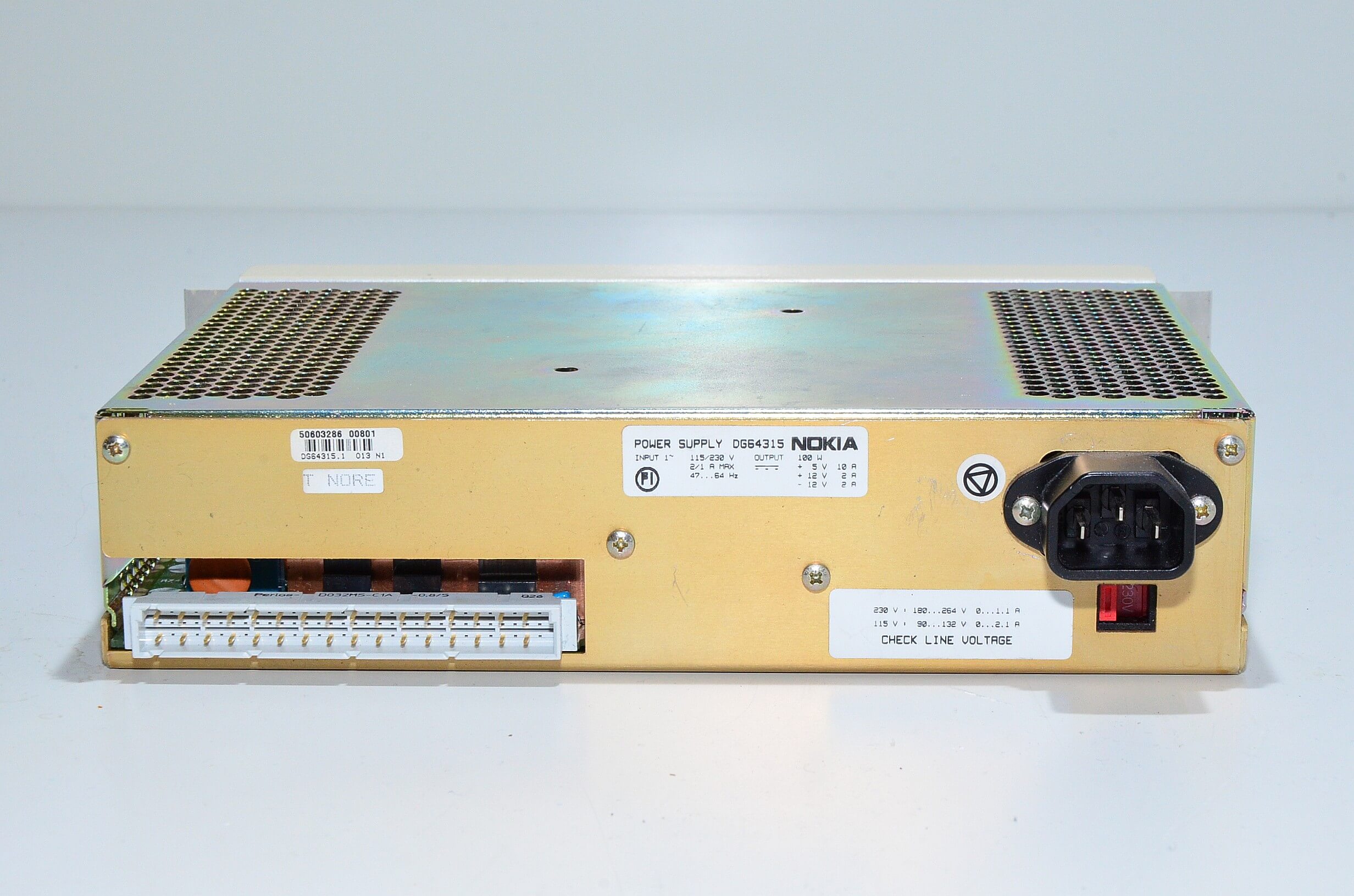 5VDC 10A, 12VDC 2A, -12VDC 2A outputs, 115/230VAC input Nokia DG64315 ...