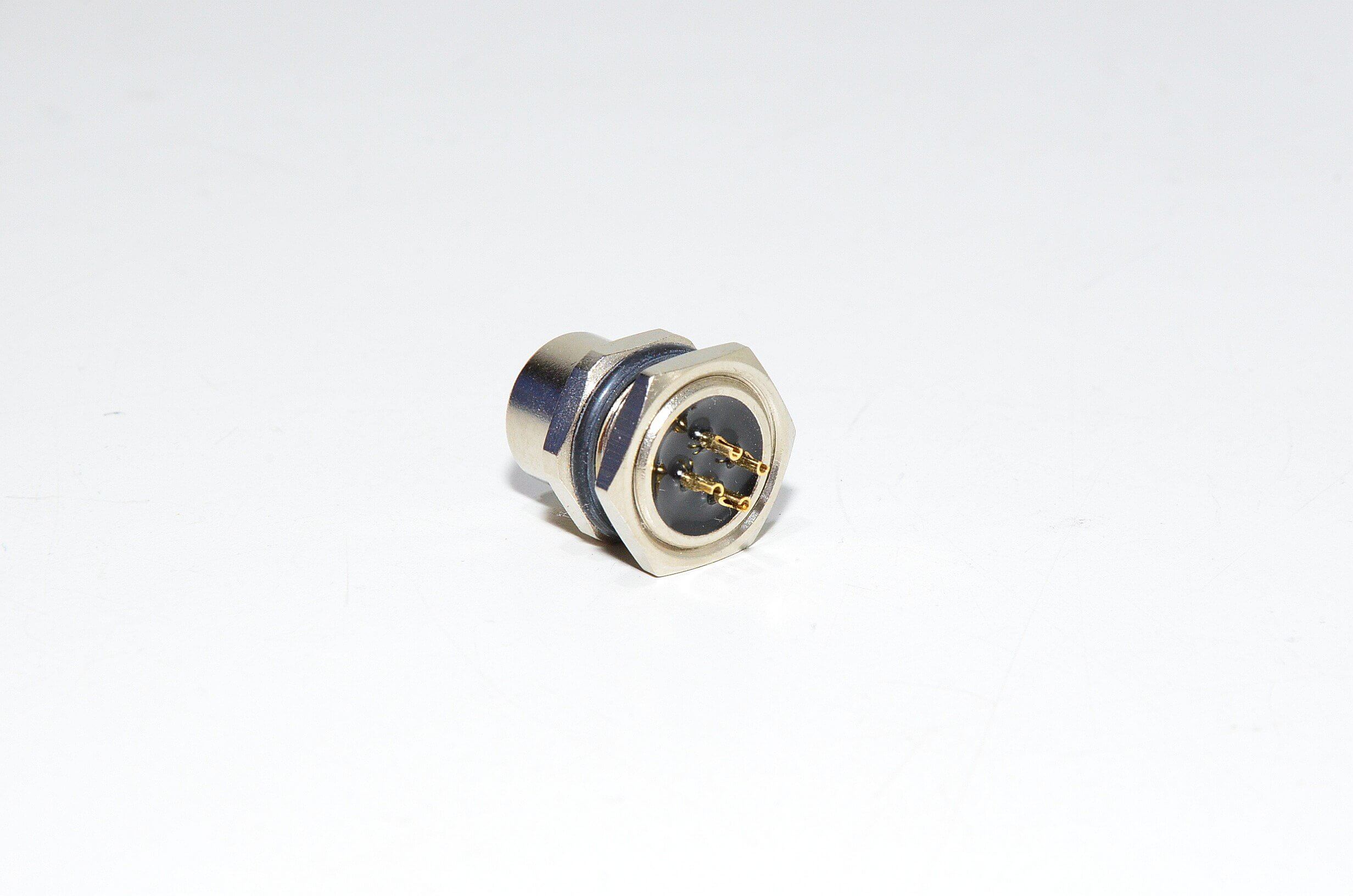 M12 panel mount A-coded 4-pin female front mounting metal sensor ...