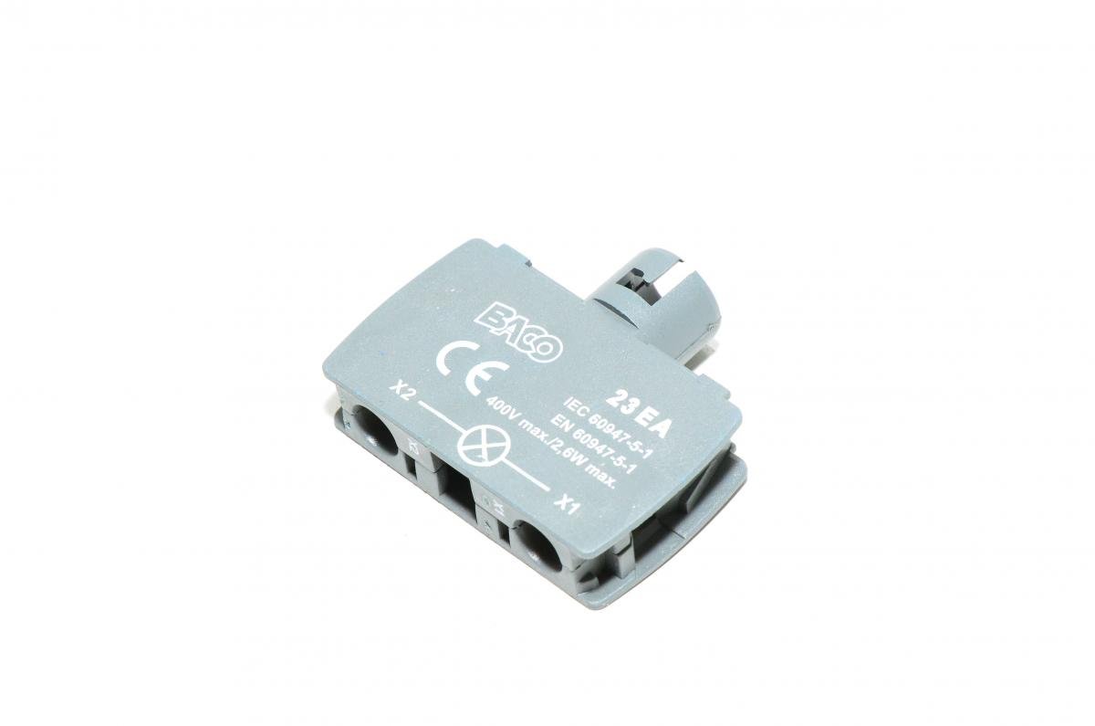 Baco 22mm diameter Auxibloc Plus series 23EA lamp module with BA9S lamp ...