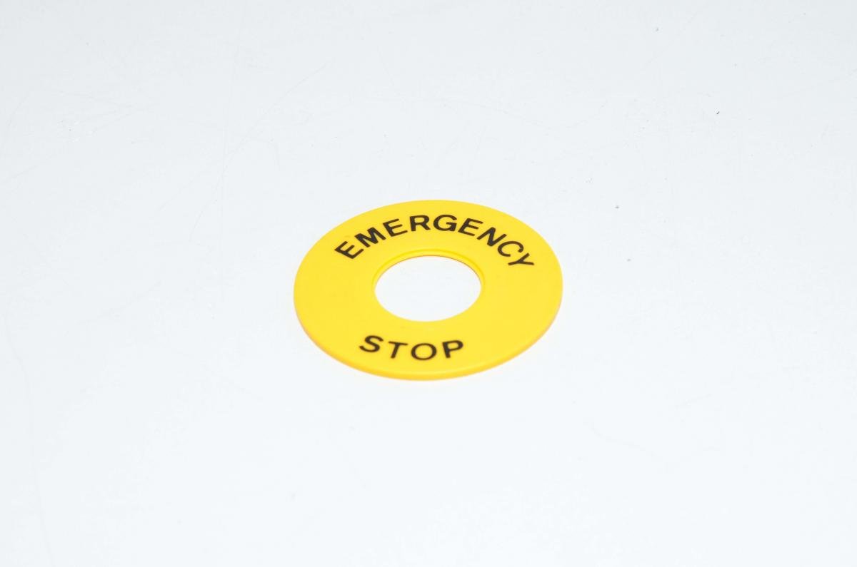Legend plate, yellow, 43mm round, for 16mm switches / indicator lights ...