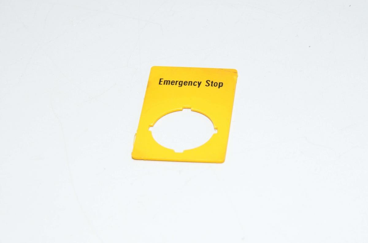 Legend plate, yellow, 33x52mm square, for 22mm switches / indicator ...