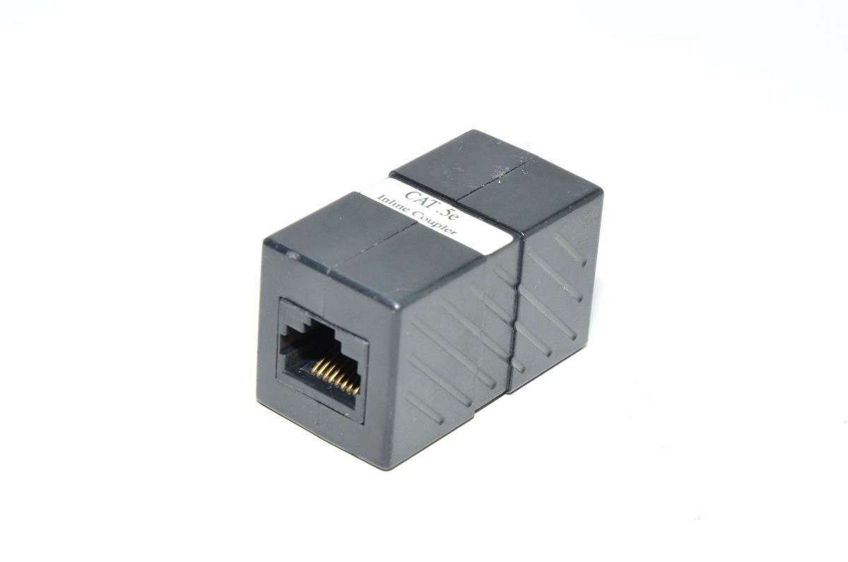 CAT5e LAN inline coupler black RJ45 - RJ45 *new*