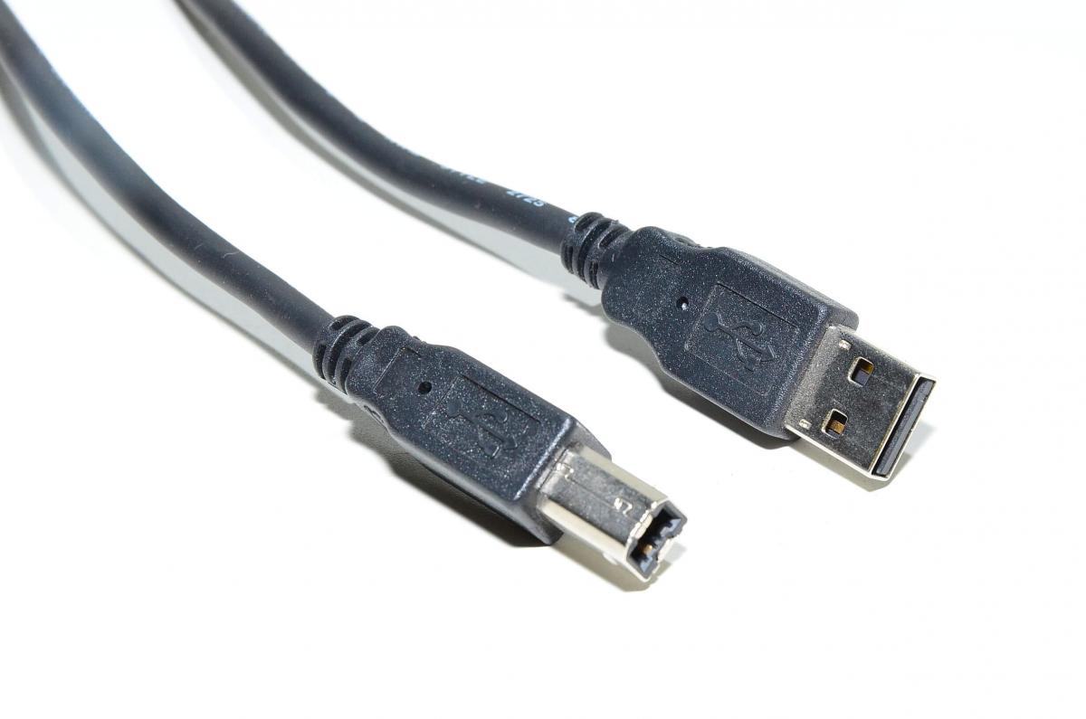 USB A-B cable black without ferrites 1.7m *new*