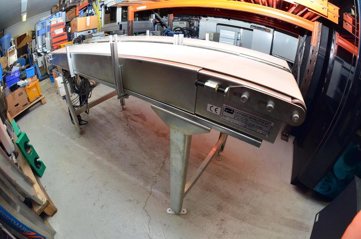 Adjustable telescopic legged double conveyor belt assembly 2x 250mm ...