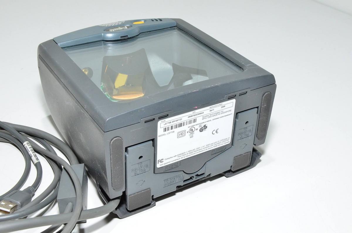 Symbol LS7708-SR1007ZC general purpose tabletop laser USB barcode scanner