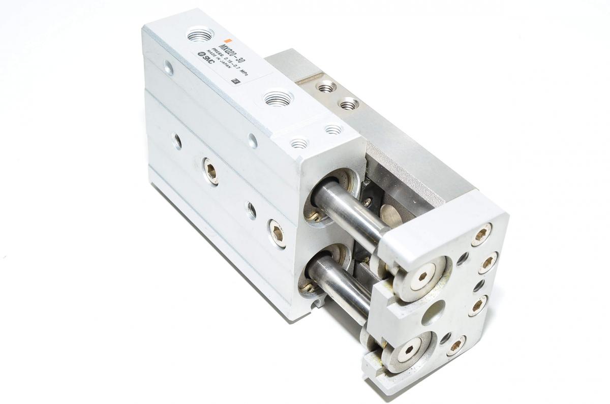 SMC MXQ20-30 Compact Dual Rod Air Slide Table with Recirculating Linear Guide