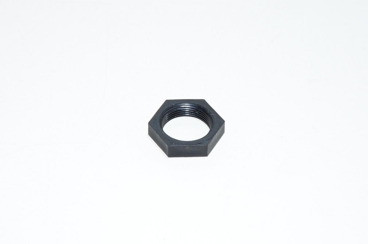 M18x1, RH, 24/6mm, plastic, black, jam nut