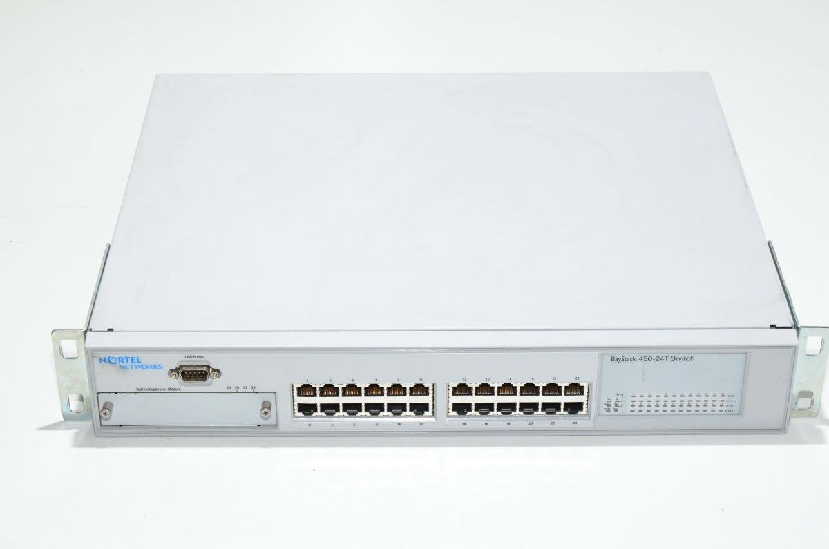 Nortel Networks BayStack 450-24T managed network switch + BayStack 400 ...