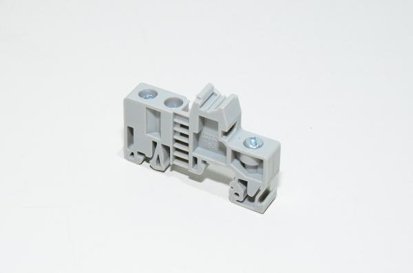 Stoppers and end brackets for terminal blocks