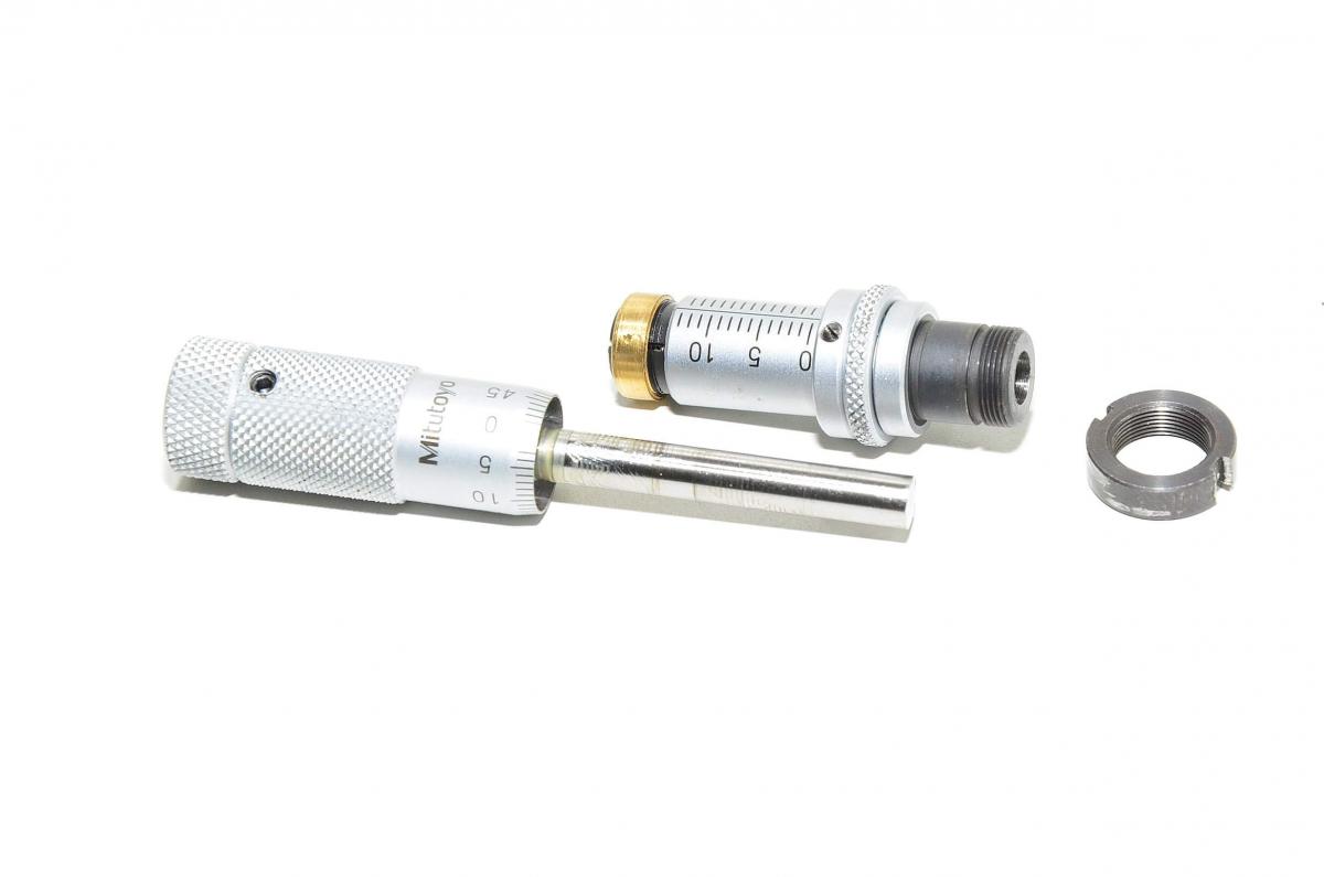 Micrometer head - Mitutoyo model 148-504 with flat tip, lock ring, lock ...