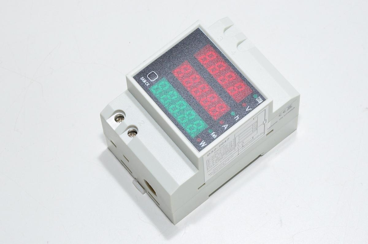 DIN rail multi-function digital meter D52-2047, 80-300VAC, cos φ, kWh ...