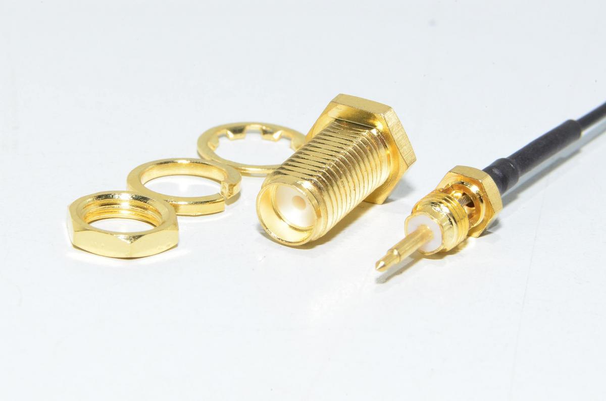 Reverse polarity RP-SMA female - U.FL female adapter cable 100mm