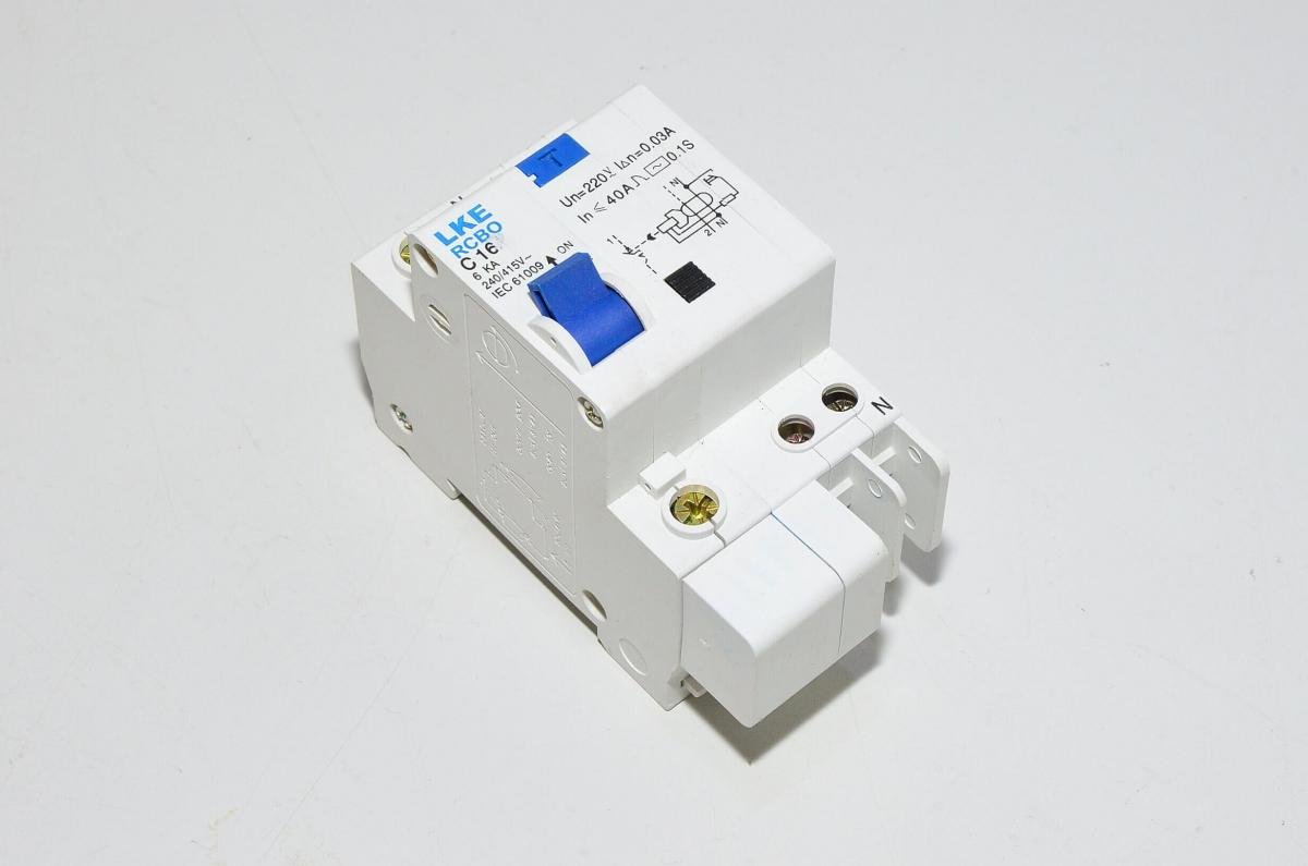 16A 1-phase C-type LKE RCBO 30mA 415VAC
