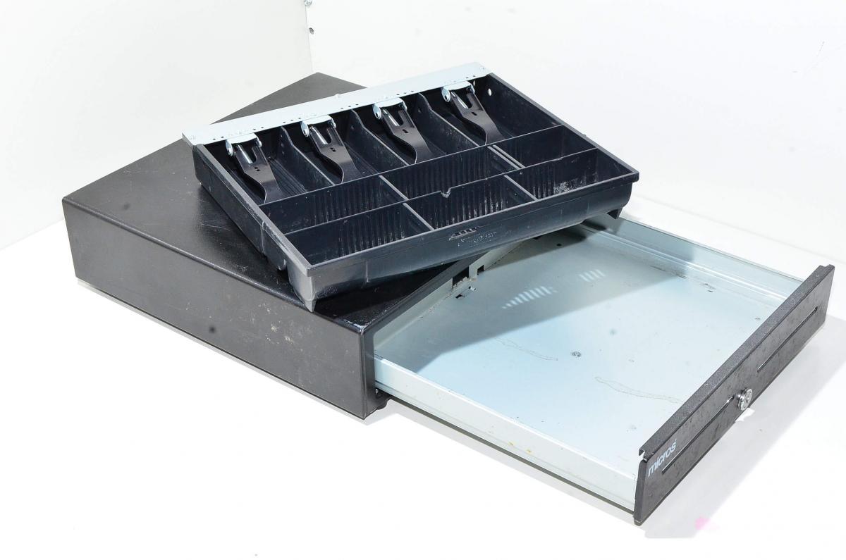 APG Cash Drawer VB030-6-BL1616-B5 black solenoid operated lockable cash ...