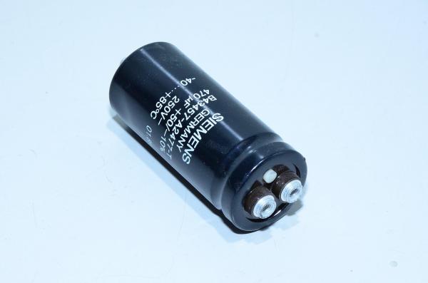 470µF 250VDC 85°C Siemens B43457-A2477-T aluminium electrolytic ...