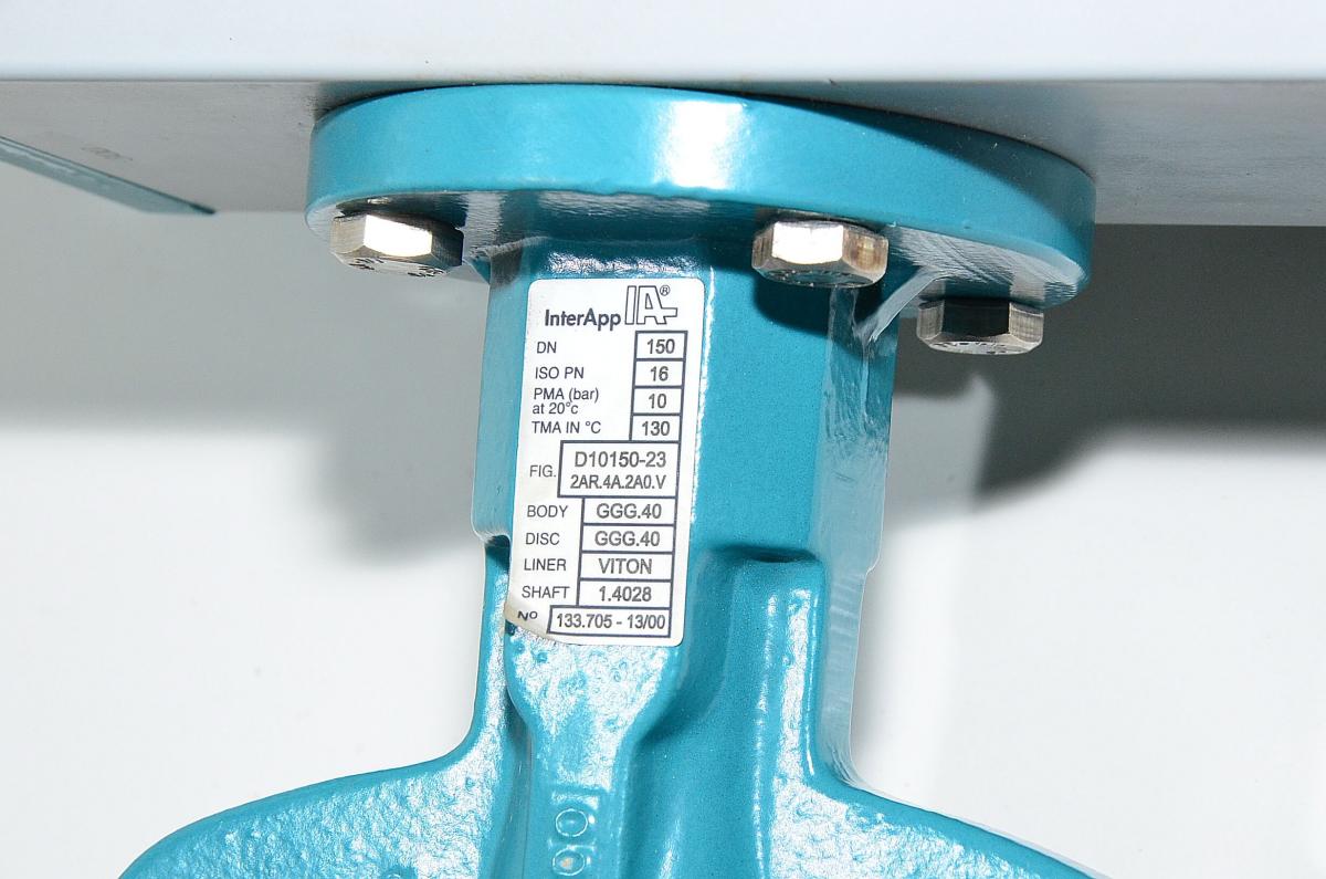 InterApp DN150 DN10150-23.2AR.4A.2A0.V butterfly valve for 150mm tube ...
