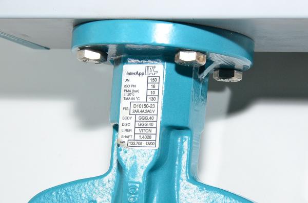 InterApp DN150 DN10150-23.2AR.4A.2A0.V butterfly valve for 150mm tube ...