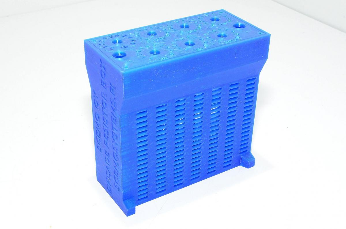 3D printed device enclosure for decade resistor box (b-model), blue PLA ...