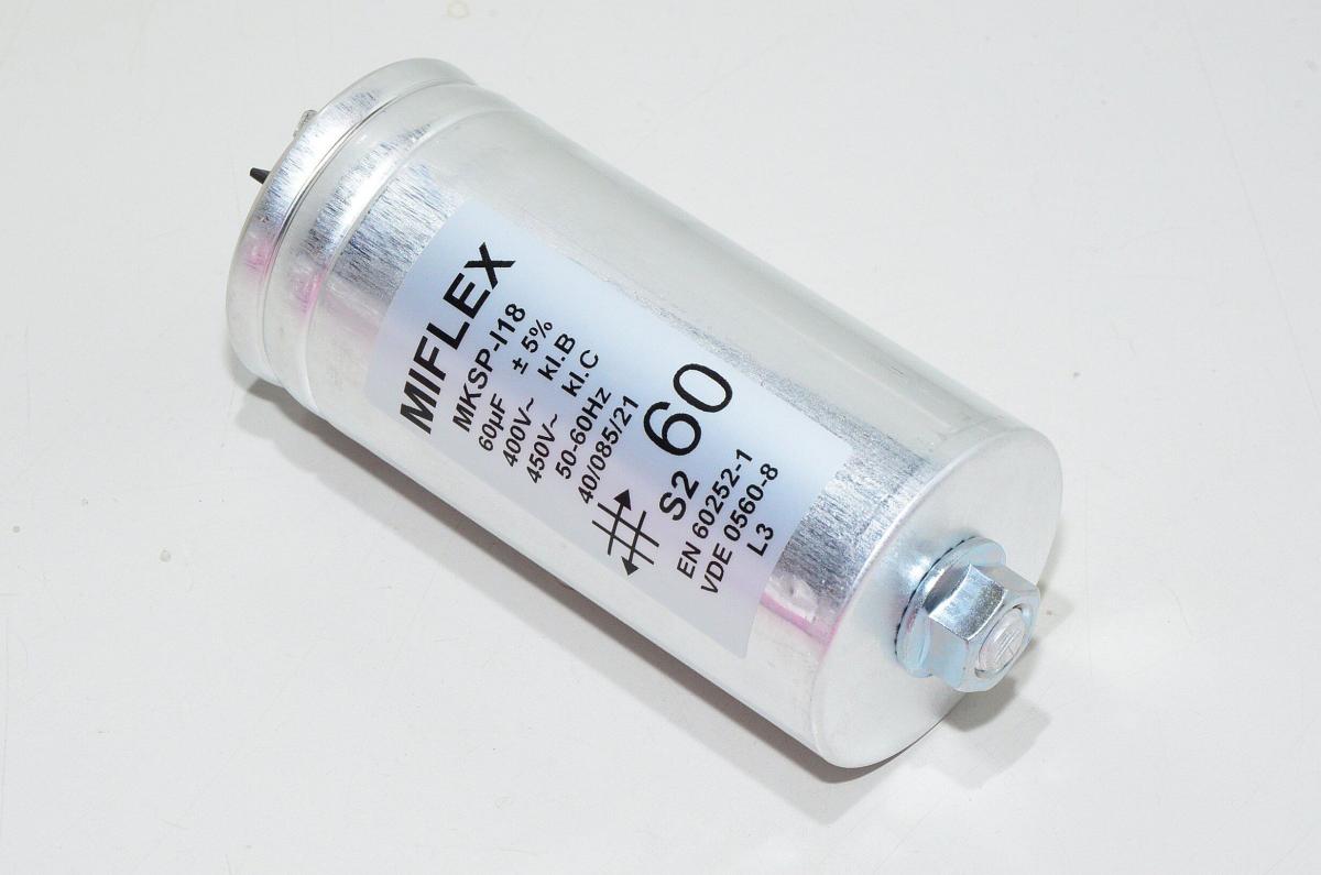Miflex MKSP-I18 I18UV660I-A 60µF/450VAC 60x152mm motor run capacitor ...