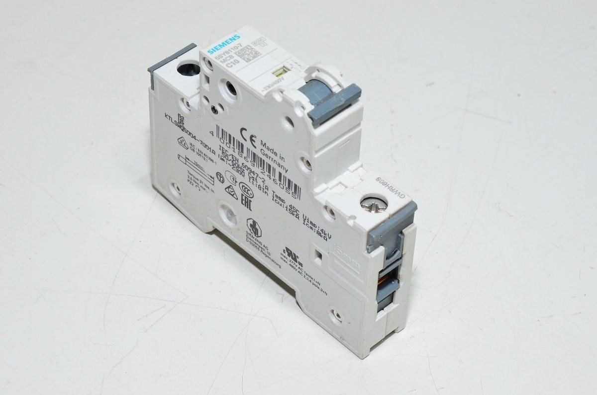 10A 1-phase C-type automatic fuse / circuit breaker Siemens 5SY6110-7 ...