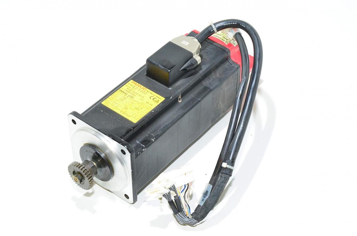 Fanuc alpha A2/3000 A06B-0373-B175 AC Servo motor 2Nm TRQ, 2.6 Amp, 3 phase 129V @ 200Hz, Max ...